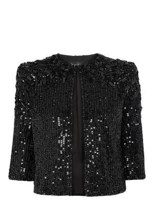 Jenny Packham Gaia Embellished Jacket - Liquorice
