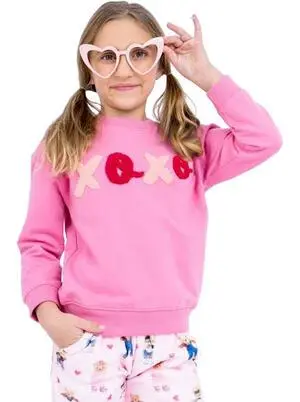 PREPPY GOOSE Applique Sweatshirt - Fuchsia