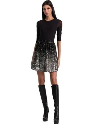 knee length dresses for ladies Alice & Olivia Chara Vegan Leather Croc Mini Dress