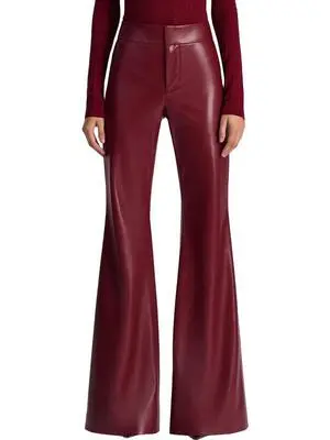 Alice + Olivia Andrew Vegan Bootcut Pants - Burgundy