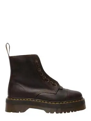 Dr. Martens Sinclair Crazy Horse Leather Platform Lace-up Boots - Dark Brown