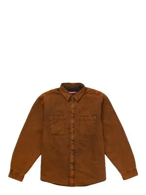 Supreme Shearling Lined Denim Work Shirt - Overdyed Orange