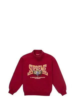 Supreme Crest Applique Half Zip Pullover - Red