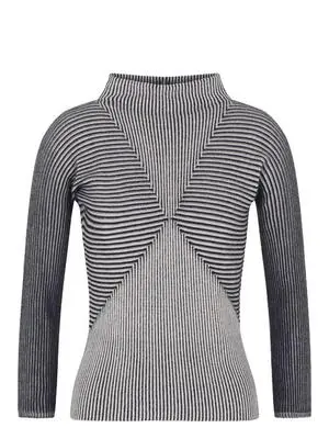 Emporio Armani Striped Links-stitch Jumper - Black