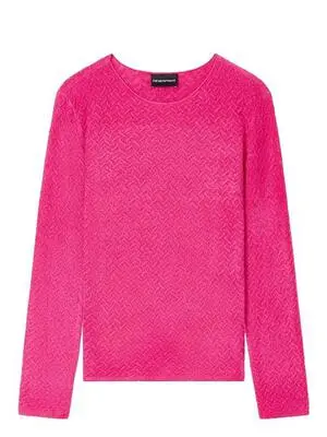 Emporio Armani Embossed Chenille Jumper - Pink
