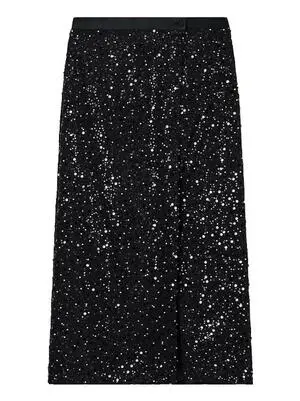 Emporio Armani Georgette Skirt With Beads And Sequins - Black