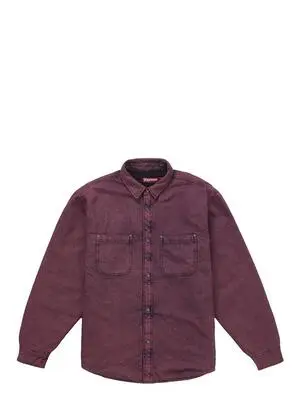 Supreme Shearling Lined Denim Work Shirt - Overdyed Red