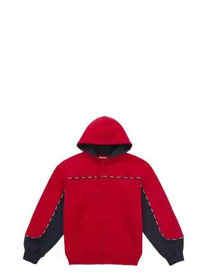 Supreme Piping Zip Up Hooded Sweatshirt - Red