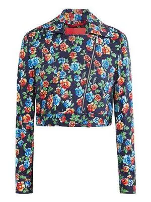 Max & Co. Biker Jacket With Floral Print - Navy