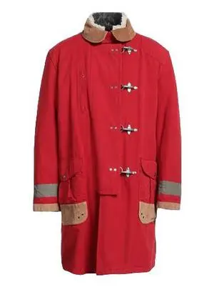FAY ARCHIVE Cotton Canvas Duffle Coat - Red
