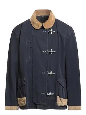 FAY ARCHIVE Cotton And Calfskin Jacket - Blue