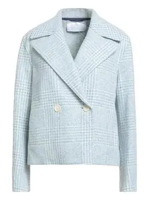Harris Wharf London Flannel Pea Coat - Blue