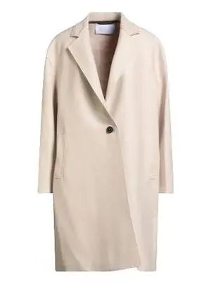Harris Wharf London Single-breasted Virgin Wool Coat - Beige