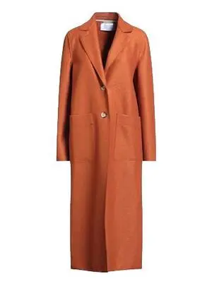 Harris Wharf London HARRIS WHARF LONDON Felted Virgin Wool Overcoat Rust