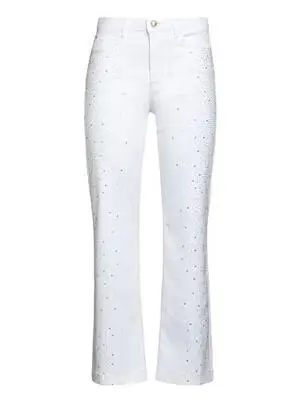 Guess Boot-cut Jeans With Appliqués - White
