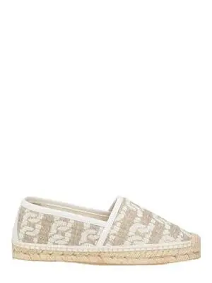 TOD'S Two-tone Raffia And Leather Espadrilles - Beige