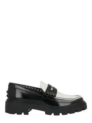 TOD'S Leather Penny Loafers - Black