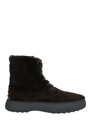 TOD'S Padded Shearling Ankle Boots - Brown