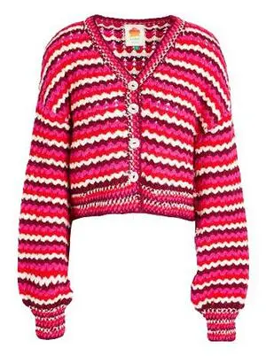 Farm Rio Crochet-knit Cardigan - Pink