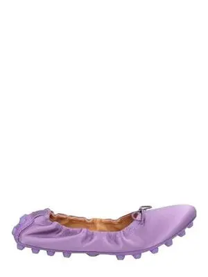 TOD'S Ballet Flats In Leather And Textile Fibers - Purple