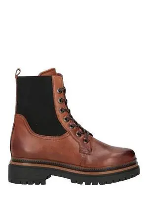MJUS Leather Ankle Combat Boots - Brown