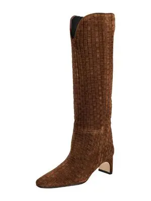 Freda Salvador Lennox Boots - Toffee Woven Suede