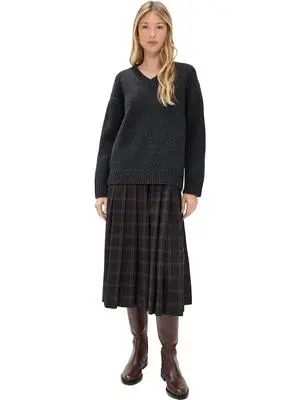 Sea Monroe Wool Plaid Combo Sweater Dress - Multi