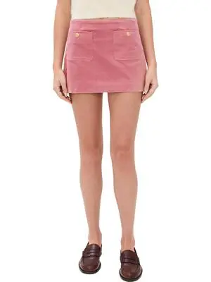 LoveShackFancy Kida Corduroy Mini Skirt - Rose