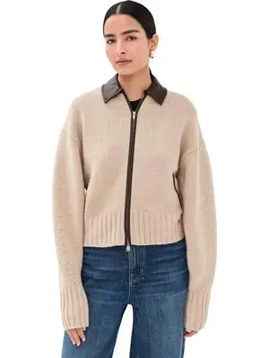 Simkhai Zofia Zipper Cardigan - Oatmeal