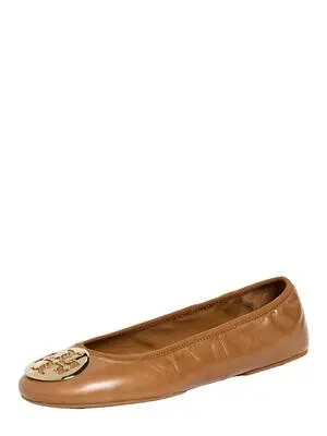 Tory Burch Reva Travel Ballet Flats Pecan Praline/gold