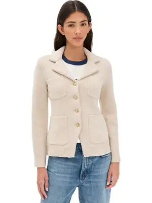 ALEX MILL Janie Cardigan In Wool Cotton Blend - Wishbone