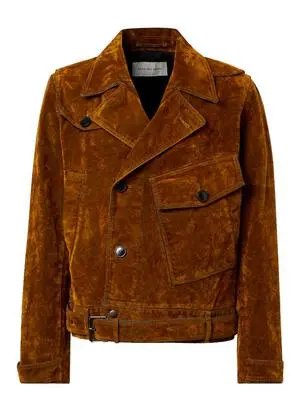 Dries Van Noten Vassel Belted Biker Jacket - Brown