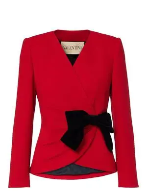 Valentino Garavani Bow-detail Virgin Wool Jacket - Red