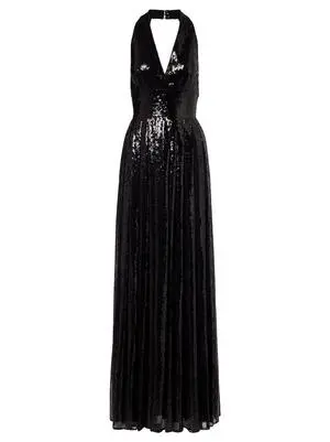Elie Saab Open-back Sequined Tulle Gown - Black