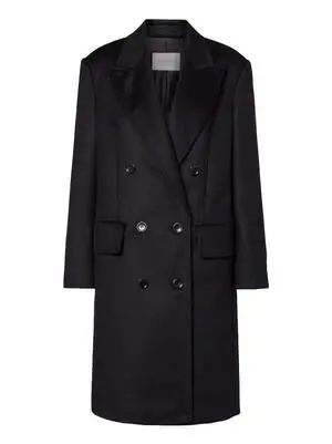 Max Mara Cosa Double-breasted Camel Hair Coat - Black