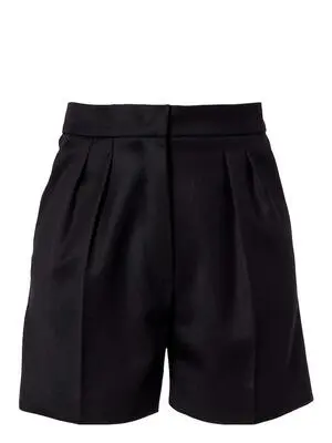 Max Mara Ozieri High-Rise Virgin Wool Shorts Black