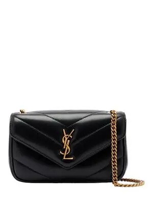 Saint Laurent Loulou Mini Leather Crossbody Bag - Black