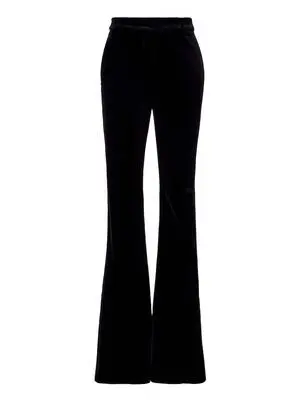Max Mara Vetrino Cotton-velvet Flared Trousers - Black
