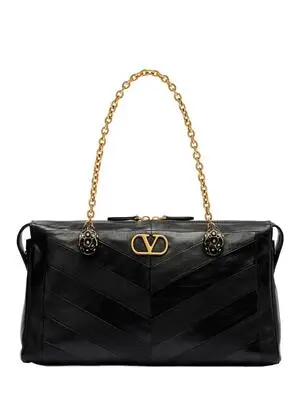 Valentino Garavani Panthea Medium Quilted Leather Tote Bag - Black