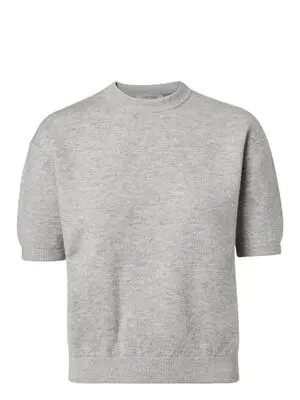 Max Mara Knitted Wool And Cashmere-blend T-shirt - Grey