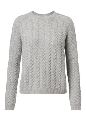 Max Mara Cable-knit Wool And Cashmere Sweater - Grey
