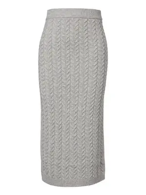 Max Mara Cable-knit Wool & Cashmere Skirt - Grey