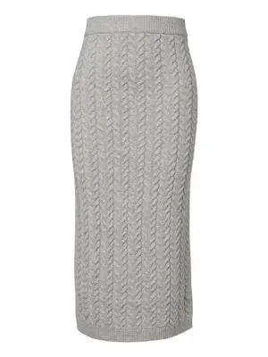 Max Mara Cable-knit Wool & Cashmere Skirt - Grey