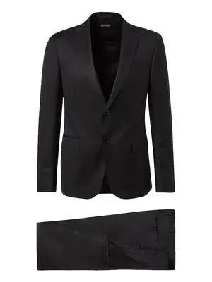 Zegna Wool And Mohair Suit - Black