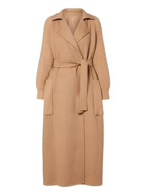 Max Mara Berard Camel Hair, Wool, And Cashmere Wrap Coat - Beige
