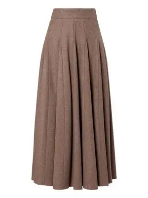 Max Mara Bellico Wool Maxi Skirt - Brown