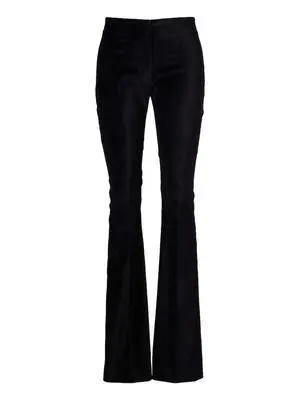 Tove Roux Cotton-blend Velvet Flared Pants - Black