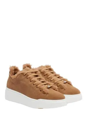 Max Mara Tmaxi Suede Platform Sneakers - Brown