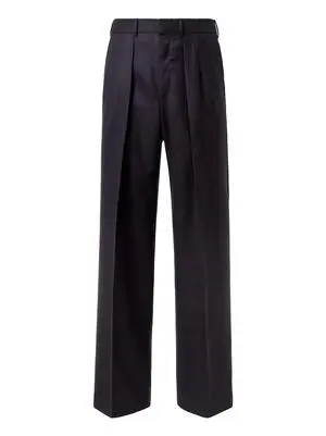 TOM FORD Pinstripe Wool Straight Pants - Blue