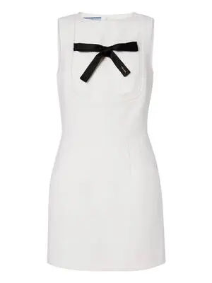 Prada Bow-detail Virgin Wool Minidress - White